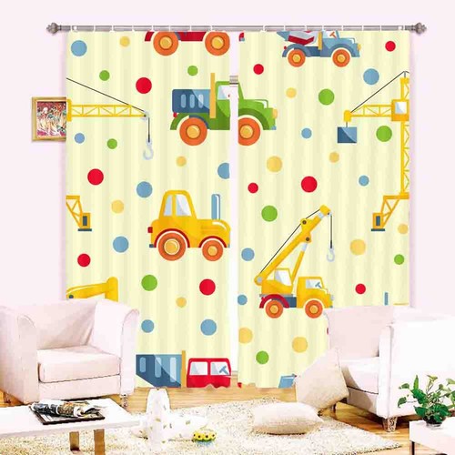 Funny Dots On A Go-Kart 3D Blockout Photo Print Curtain Fabric Curtains ...