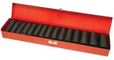 Hilka Impact Socket Set metric half inch 1/2" deep drive 15 piece ...
