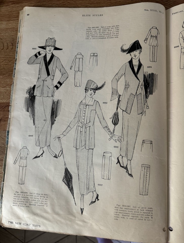 1919 Elite Styles Feb Dressmaker Tailor Fashion Magazine Catalog Ladies ...