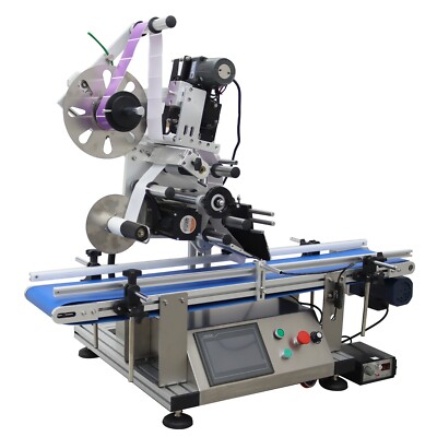 Automatic Tabletop Conveyor Bottles Flat Labeling Coding Machine Touch ...