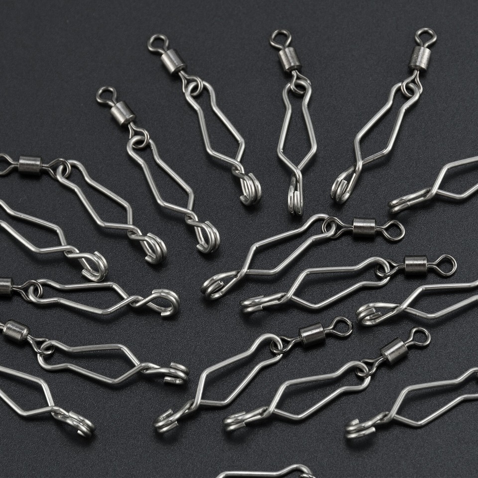 20/50/100PCS Fishing Speed Clips Quick Change Rolling Swivel Snap Lure ...