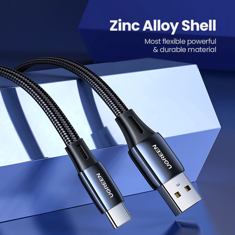 Ugreen Zinc USB Type C Flat Cable 3A QC3.0 Fast Charging Data. 1m | eBay