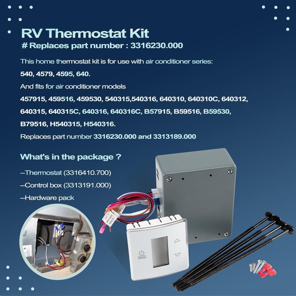 RV Thermostat Kit 3316230.000 for Dometic Single Zone AirConditioner ...