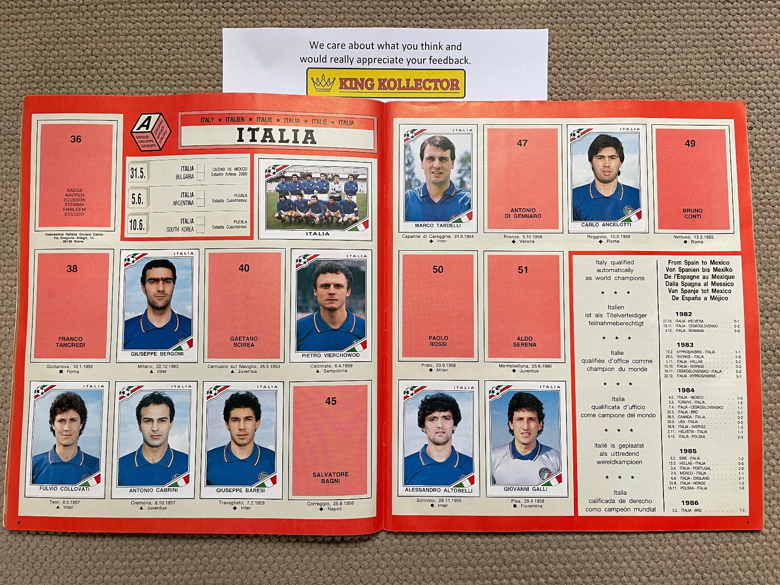 PANINI WORLD CUP 86 STICKER ALBUM ~ MEXICO 1986 ~ 100% COMPLETE ...
