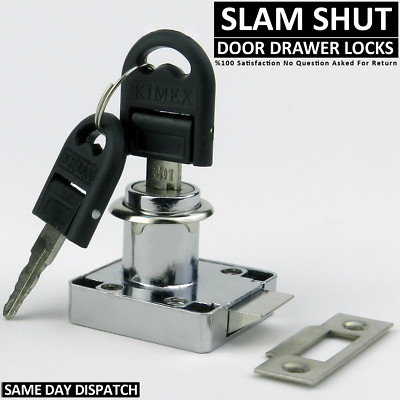CAM LOCK SLAM SHUT CHROME CUPBOARD DRAWER DOOR PUSH LOCK CARAVAN BOAT 2 ...