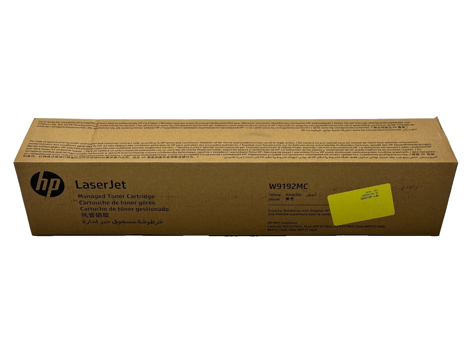 HP W9192MC W9192-00901 Yellow Toner Cartridge (OEM/SEALED/FREE SHIPPING ...