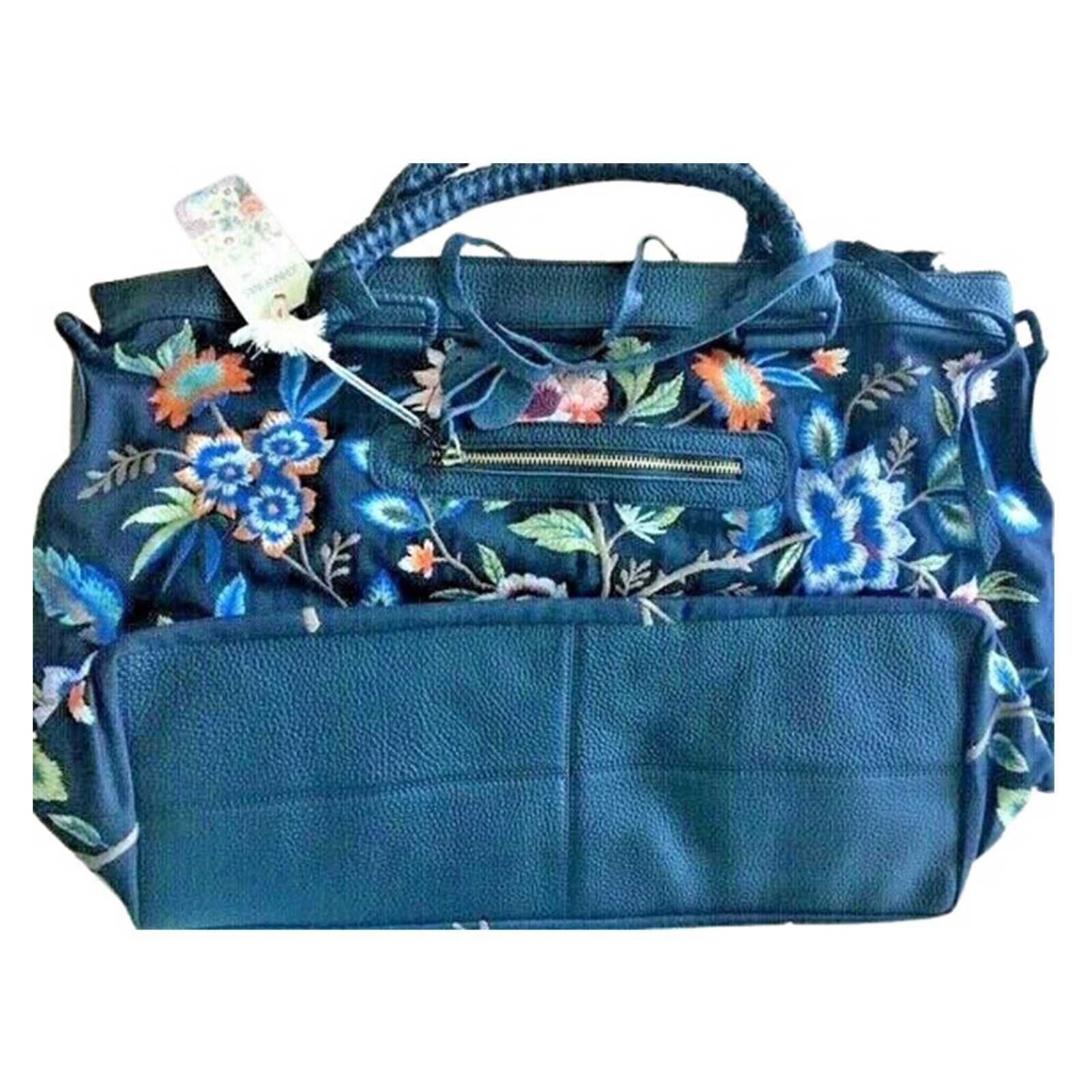 Johnny Was Renata Overnight Black Bag Handbag Embroidered Flowers ...