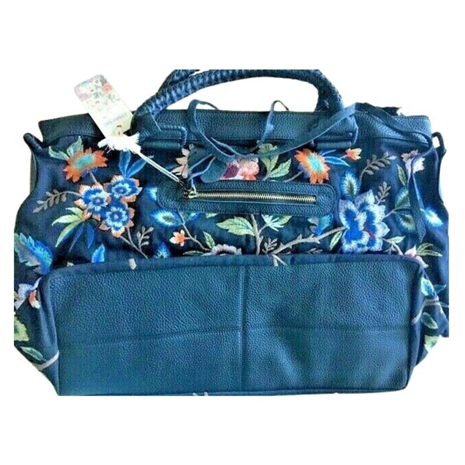 Johnny Was Renata Overnight Black Bag Handbag Embroidered Flowers ...