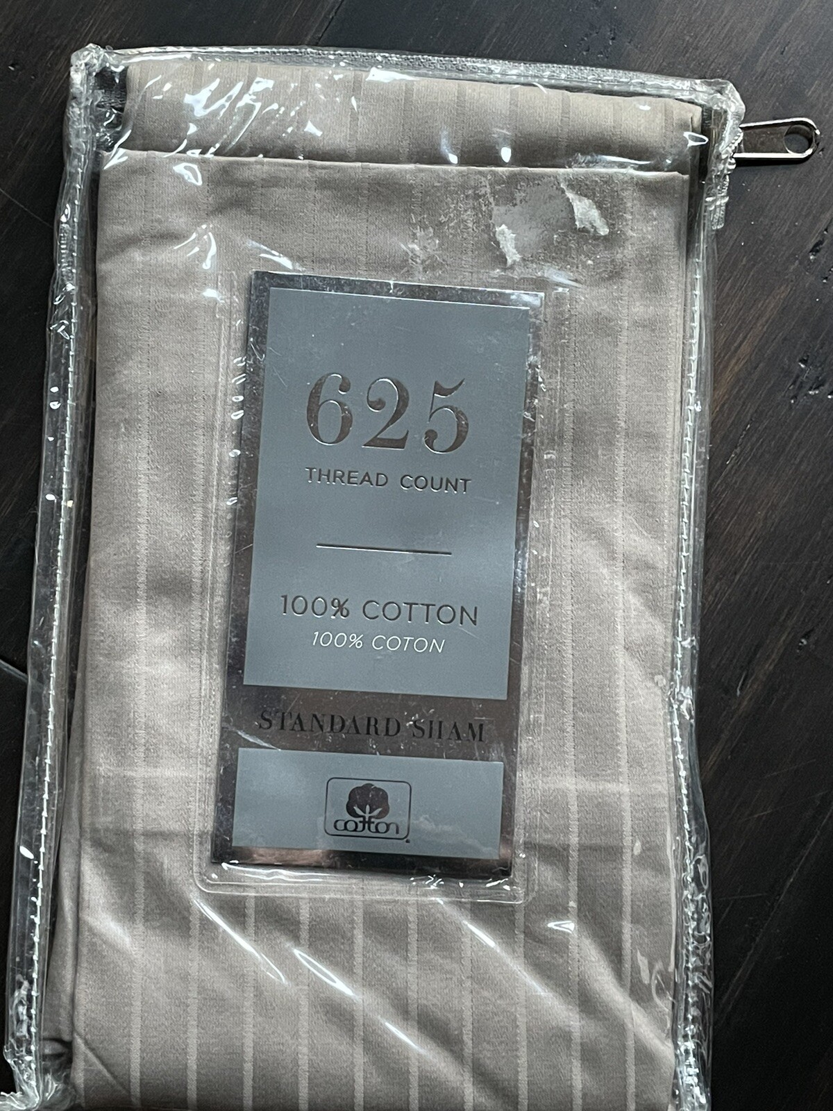 625+Thread+Count+Standard+Sham+20%22+%22+Cotton+Pinstripe+Mink+100 ...