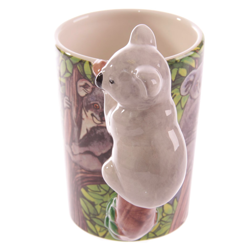 Animal Shaped Handle Ceramic Mug Tea Coffee Cup Novelty Gift Jungle ...