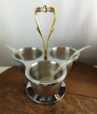 NOS - Vintage Kromex Chrome Carousel 3 Condiment Server New in Box | eBay