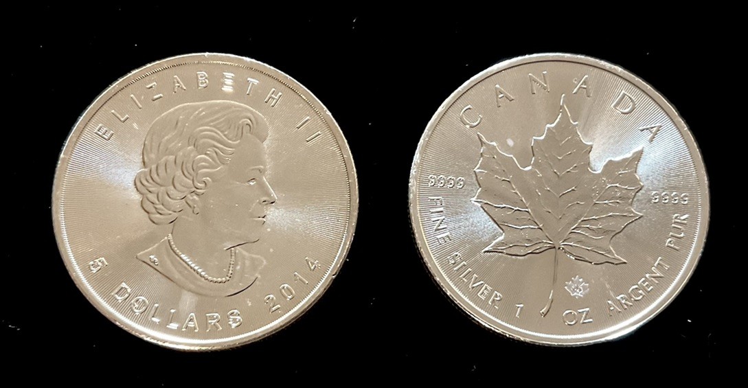 Fresh 2014 Silver .9999 Maple Leaf In Air Tite Lot#5 - Round Money Coin ...