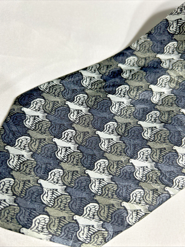 Steven Harris Tie Dove Bird Pattern Blue Gray Olive Classic Necktie 57 ...