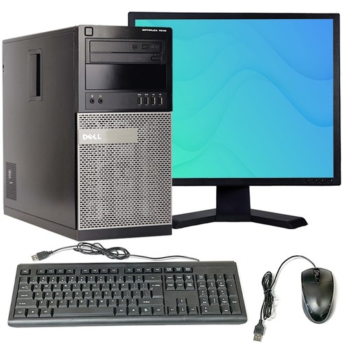Dell i5 Desktop Computer Tower PC 8GB RAM 500GB HD 19" LCD Windows 10 ...