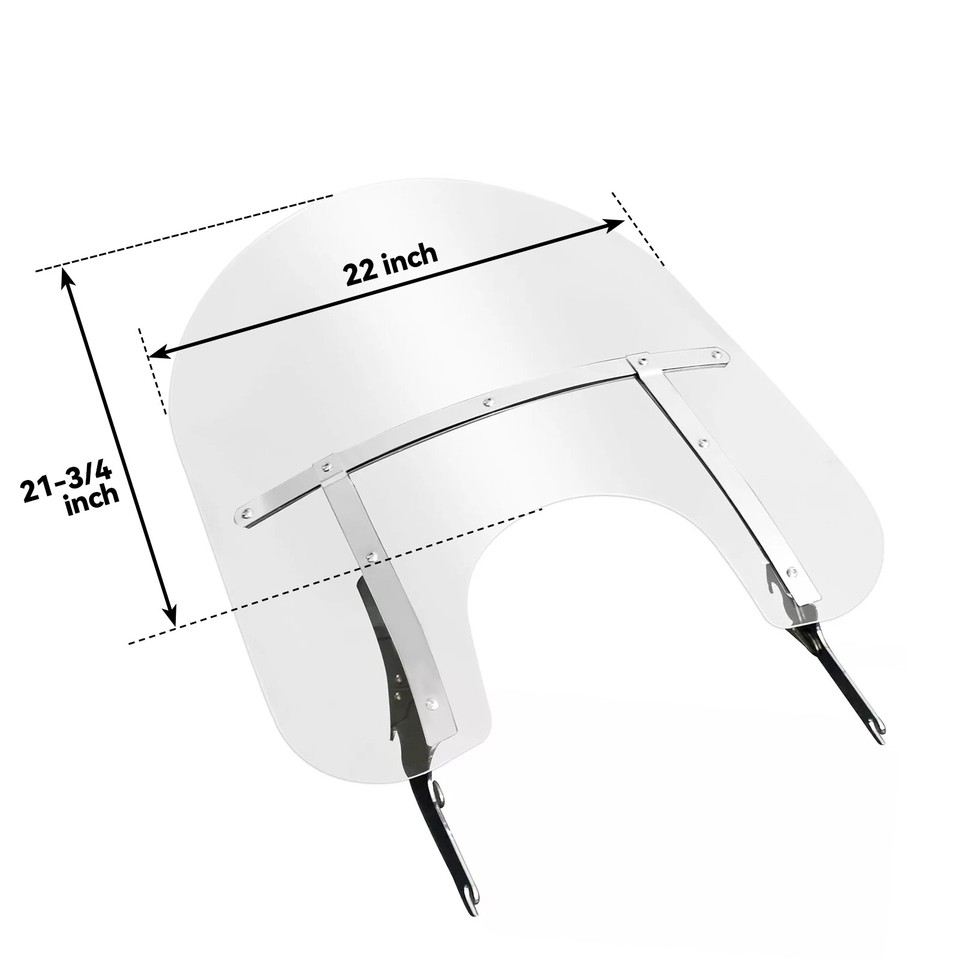 Detachable Windshield Windscreen For Harley Touring Road King CVO FLHR ...