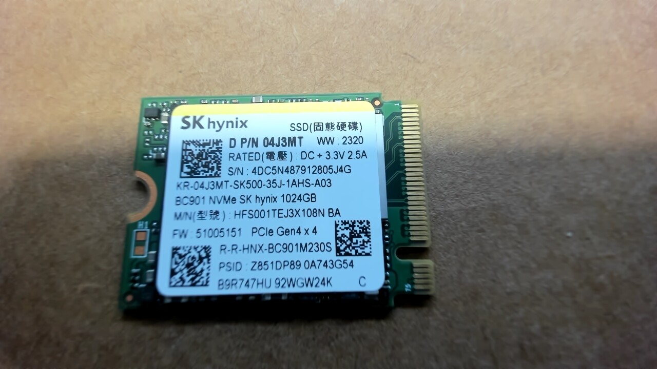 4J3MT 1TB PCIe NVMe Gen4x4 M.2 2230 SSD Drive I7710-7952WHT-PUS | eBay