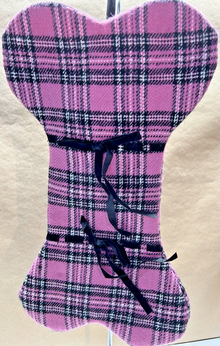 Christmas Stocking Bone Shaped Pink Tartan Plaid Dog Puppy Pet Animal ...