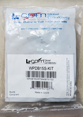 L-Com Waterproof D-Sub Backshell Kit, DB15F WPDB15S-KIT FREE SHIPPING ...