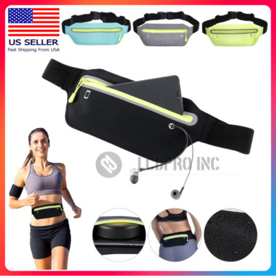 Waterproof Sport Runner Waist Bum Bag Running Jogging Belt Pouch Zip ...