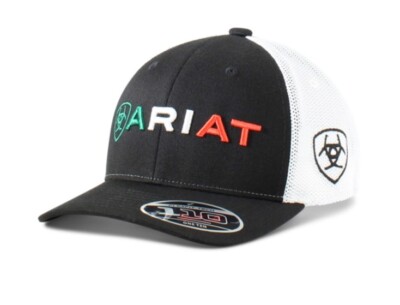 Ariat Men's Black Mexican Flag Embroidered Logo Baseball Cap A300012201 ...
