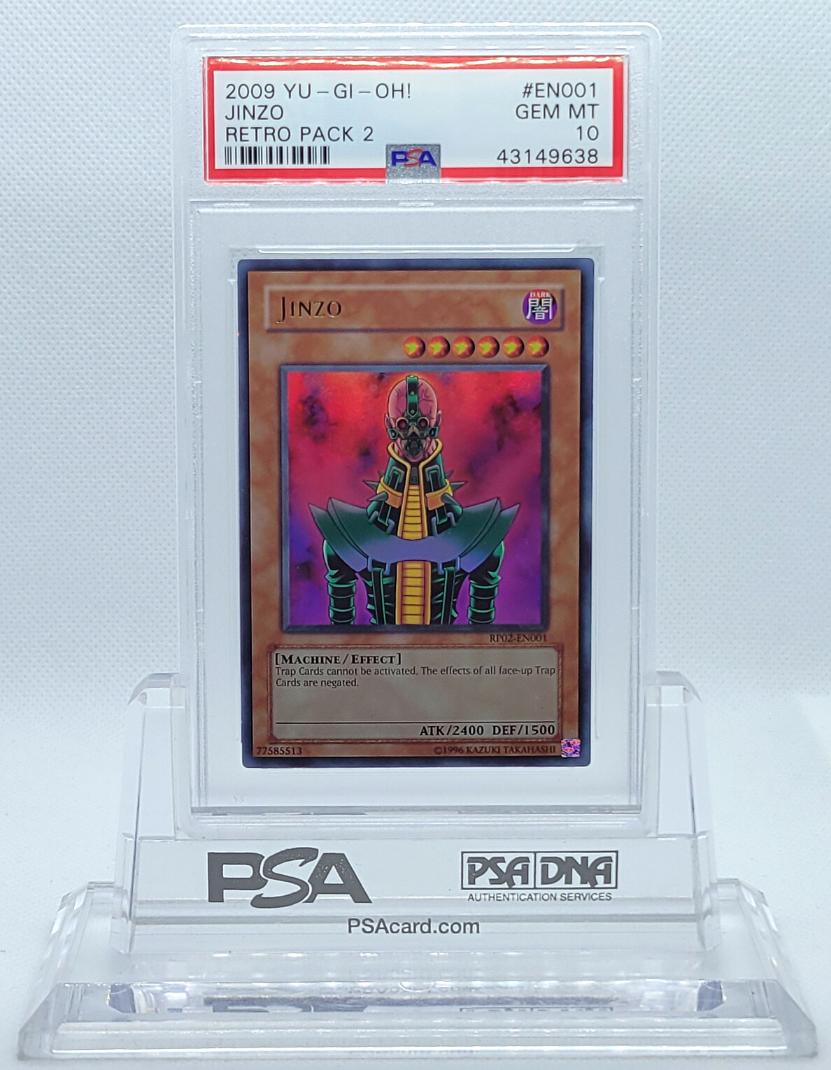 YUGIOH RP02-EN001 RETRO PACK JINZO ULTRA RARE HOLO PSA 10 GEM MINT ...