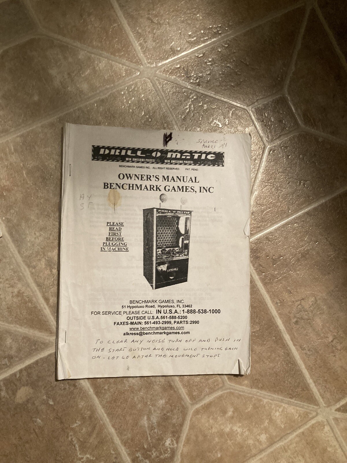 Drill-O-Matic Benchmark Arcade Game Owner’s Manual! | eBay