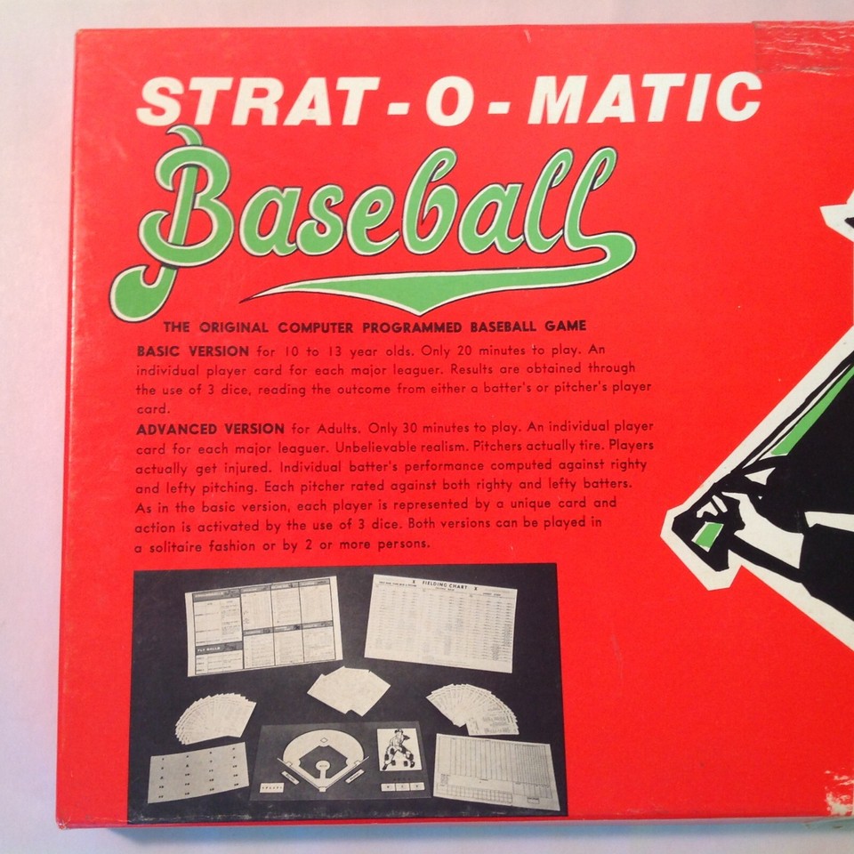 Vtg 1976 Strat-O-Matic Baseball Board Game Basic/Advanced Strategy ...