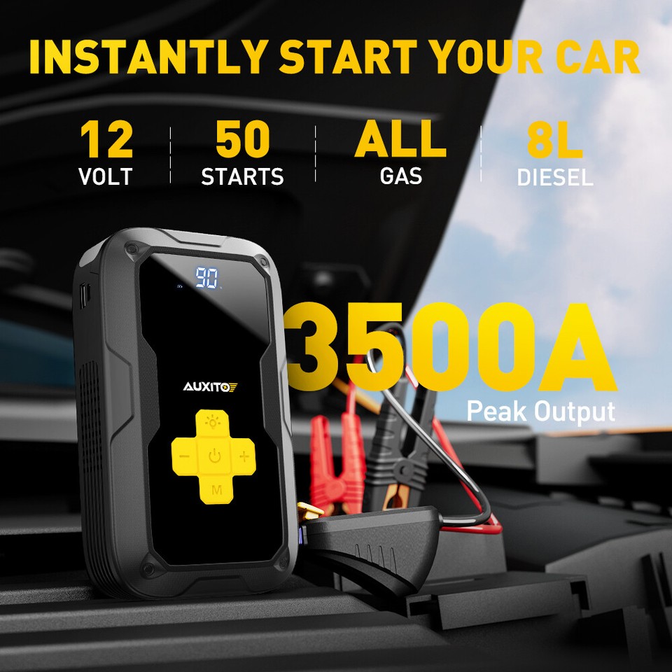 3500A Car Jump Starter Portable Battery Box Charger Power Bank Booster ...