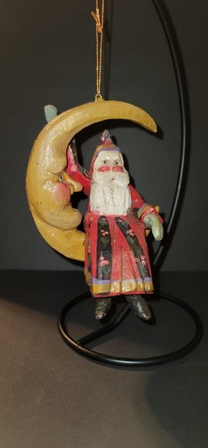 House of Hatten Rustic Hand-Painted Christmas Ornament 1989 Santa ...