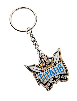 Gold Coast Titans Official NRL Team Colours Logo Novelty Metal Keyring ...