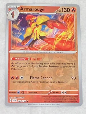 Pokemon TCG Scarlet & Violet ARMAROUGE Rare Reverse Holo 041/198 NM | eBay