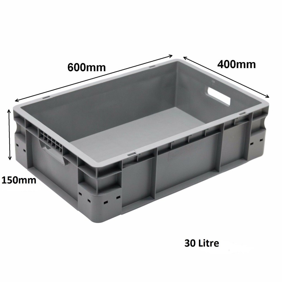 NEW Stacking Heavy Duty Commercial Type Plastic Euro Storage Box Boxes ...
