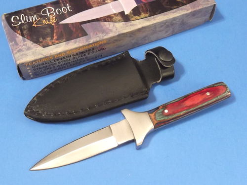 Slim Boot Knife DH7822 Multi-Color wood full tang dagger 6 1/2" overall ...