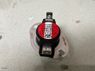 Whirlpool 3390291 Thermostat High Limit Dryer TERM 250F/170F NC [Open ...