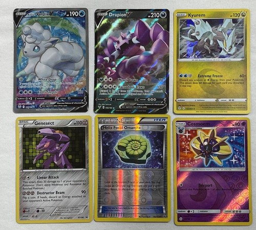 Pokemon Cards GENESECT, HELIX FOSSIL OMANYTE, VULPIXV, COSMOEM ...
