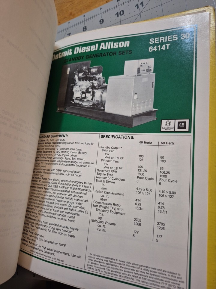 6 1980's Detroit Diesel Engine Brochures Specifications 30&40 Series ...