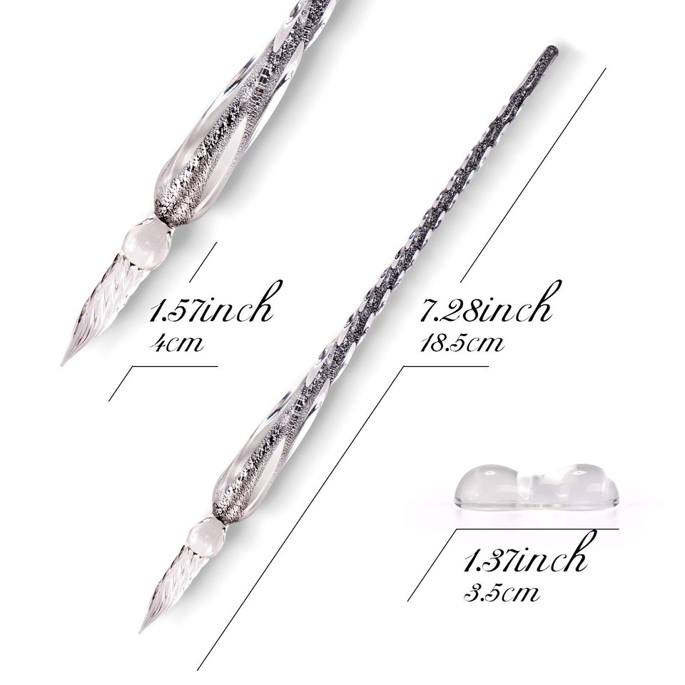 Glass Dip Pen Set,Calligraphy Pen,Crystal Signature Pen for Art ...