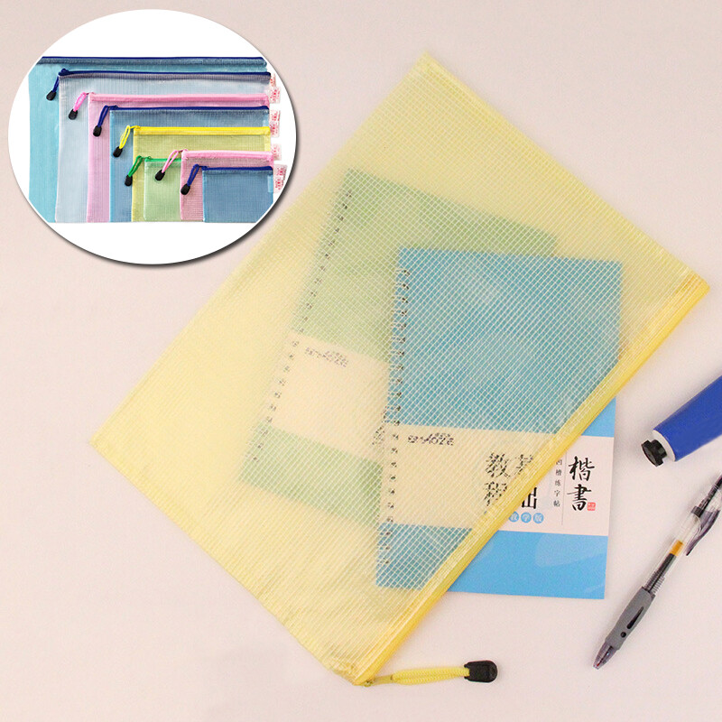 School Office Zipper Document Bag PVC Transparent Stationery Pouch File ...