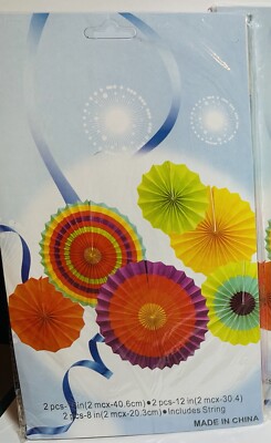 6pk Mexican Paper Fiesta Fans Cinco De Mayo Party Decorations | eBay
