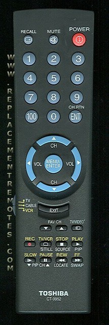 TOSHIBA CT-9952 23306267 TV DVD VCR VIDEO RECORDER UNIVERSAL REMOTE ...