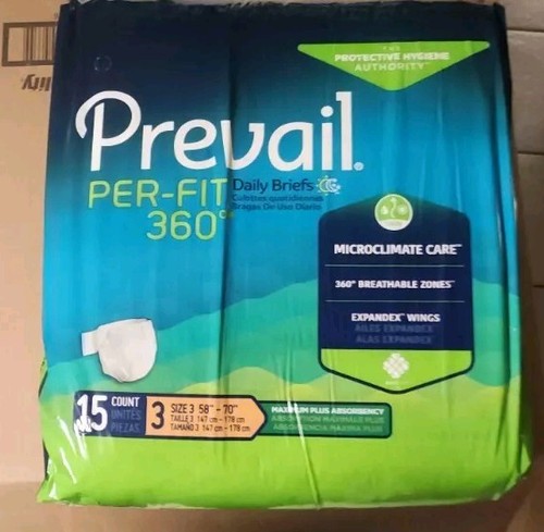 Factory Sealed Prevail Per-Fit 360 Adult Incontinence Briefs Diapers 60 ...