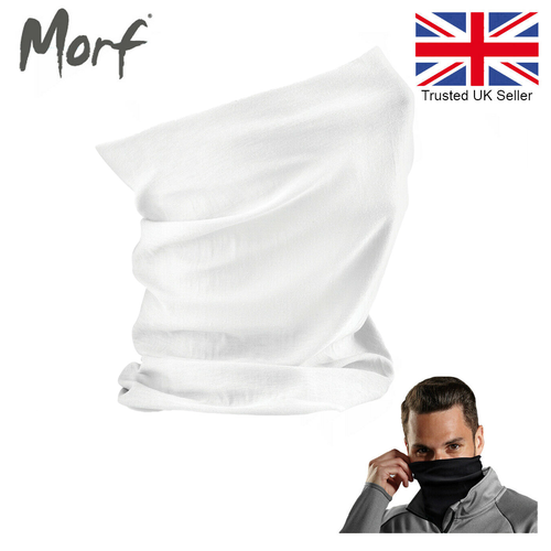 3 in 1 Face Mask Snood Beechfield Morf Neck Warm Breathable Washable Scarf White | eBay