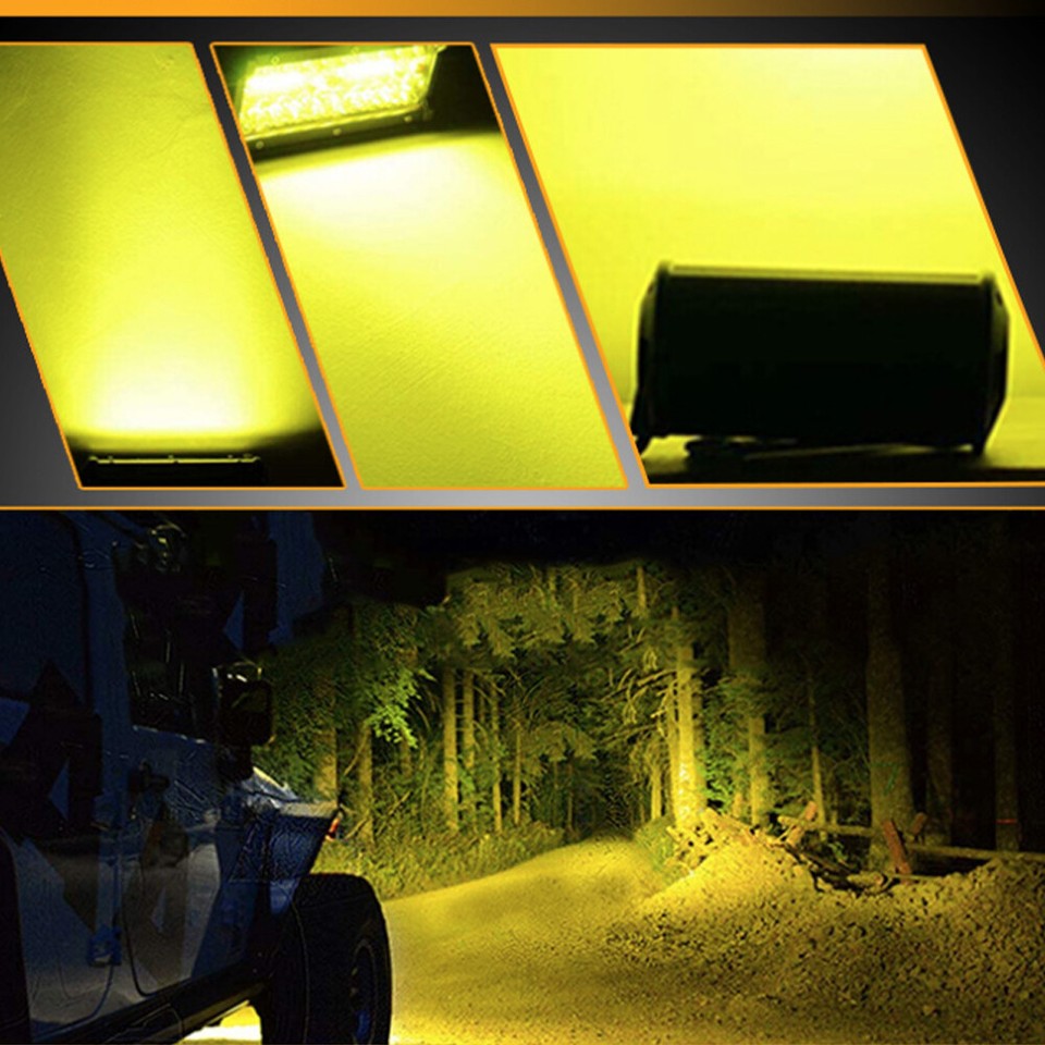 2pcs 7" Yellow LED Work Lights Spot Pods OffRoad Truck ATV UTV Driving ...