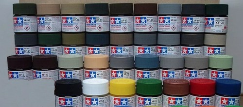 Tamiya Flat Acrylic Paints XF- 1 thru XF-71 3/4 oz. (23ml) (the big ...