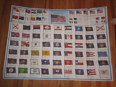 1963 ILLUSTRATED CHART OF AMERICAN FLAGS - 35" X 48" - TUB NNN | eBay