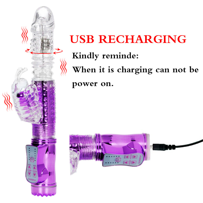 Rechargeable Rabbit Vibrator G Spot Dildo Massager Sex Toy 360 Degree