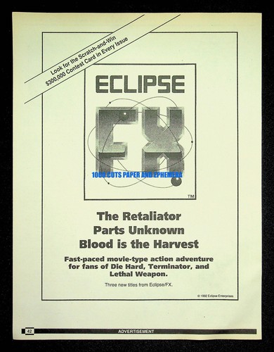 Eclipse Comics The Retaliator Parts Unknown 1992 Print Magazine Ad ...