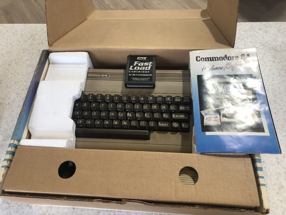 COMMODORE 64 PERSONAL COMPUTER COMPLETE WITH BOX, POWER AND MANUAL 64 ...