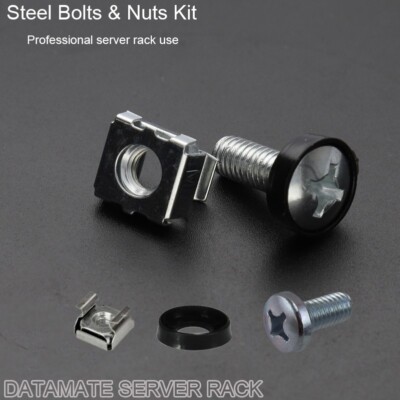 [10 Sets] Steel Professional Server Rack Data Cabinet Bolts & Nuts M6 ...