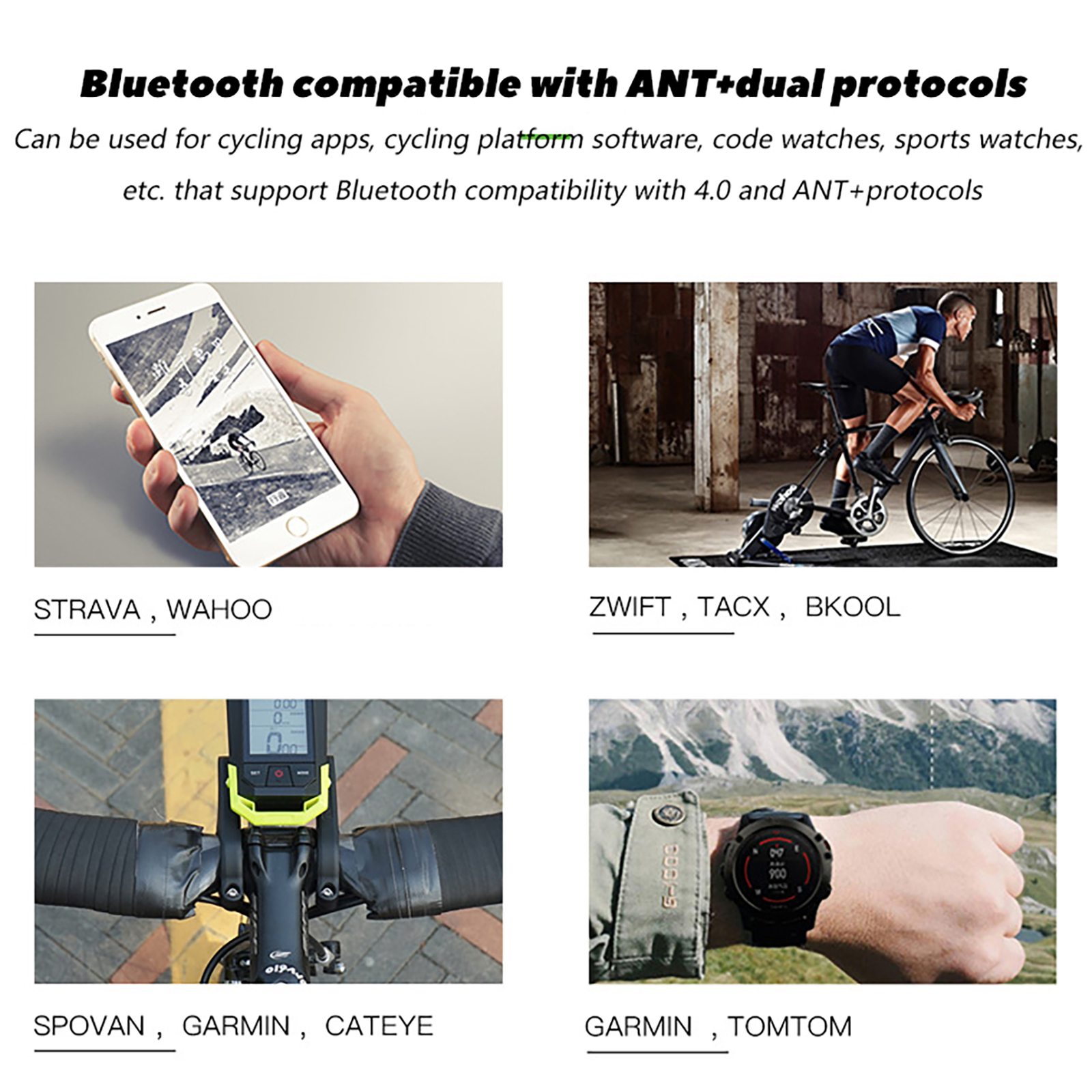 Cycling Sensor ANT+ Bike Speed Sensor Bluetooths Waterproof Bicycle ...